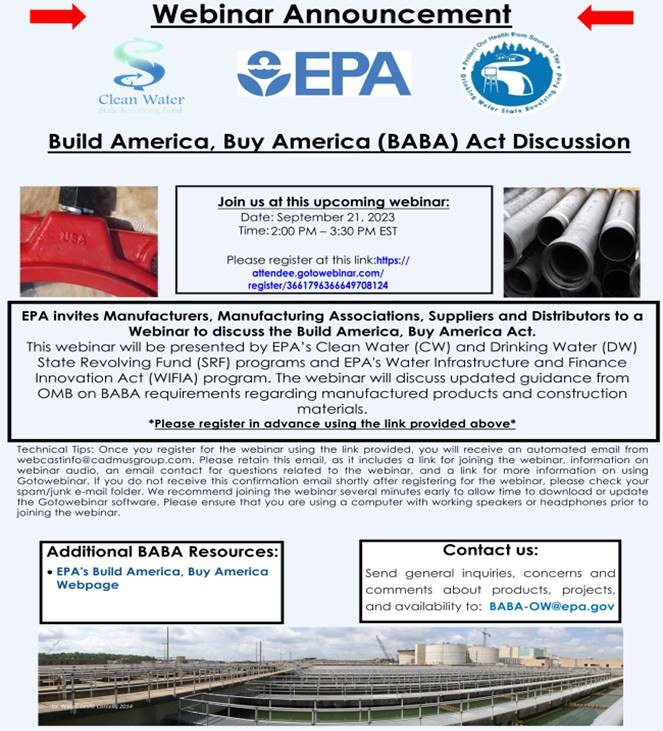 Register for BABA Webinar Hosted by U.S. EPA – WWEMA